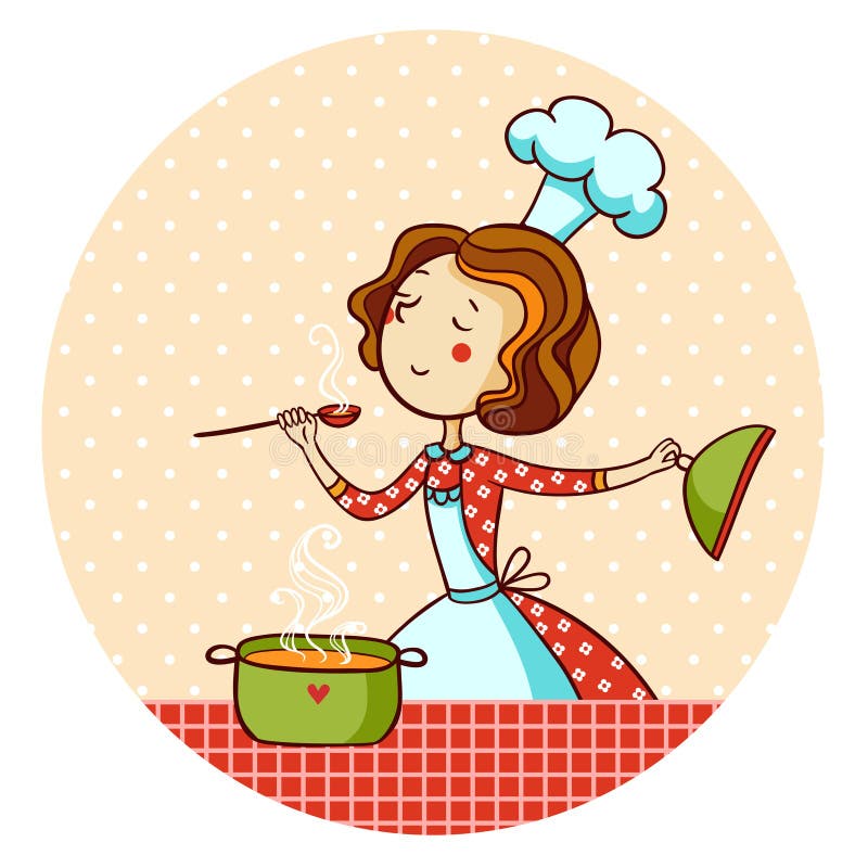 I love to cook stock vector. Illustration of color, female - 14783046