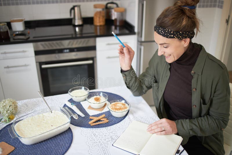 Woman in the Kitchen Interior Stock Image - Image of health, hobbies ...