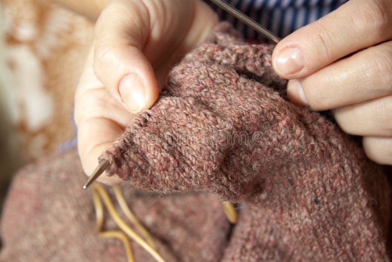 Woman knitting. close-up stock image. Image of needles - 24359093