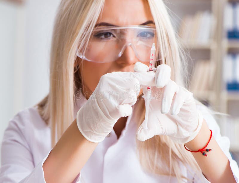 Woman Lab Analyst Working on New Drugs Stock Image - Image of analysis ...