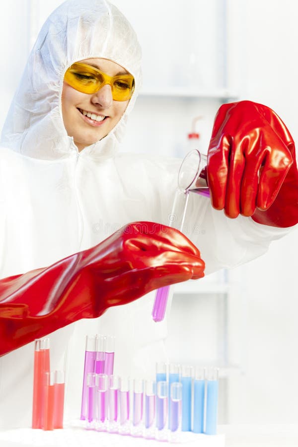 Woman in laboratory stock image. Image of product, indoors - 27010373