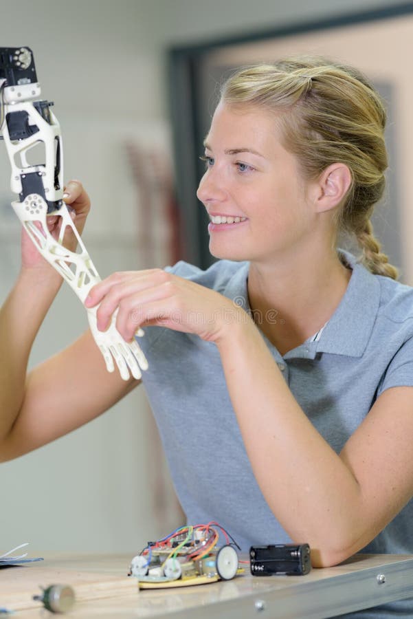 Woman and Robots - Artificial Intelligence Stock Photo - Image of ...