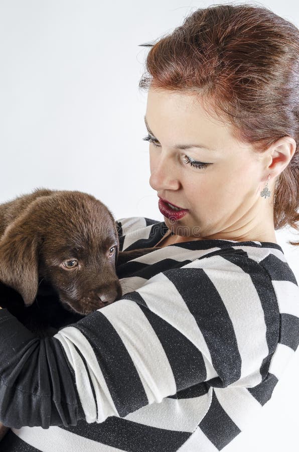 Woman with labrador stock image. Image of friendship - 42091815