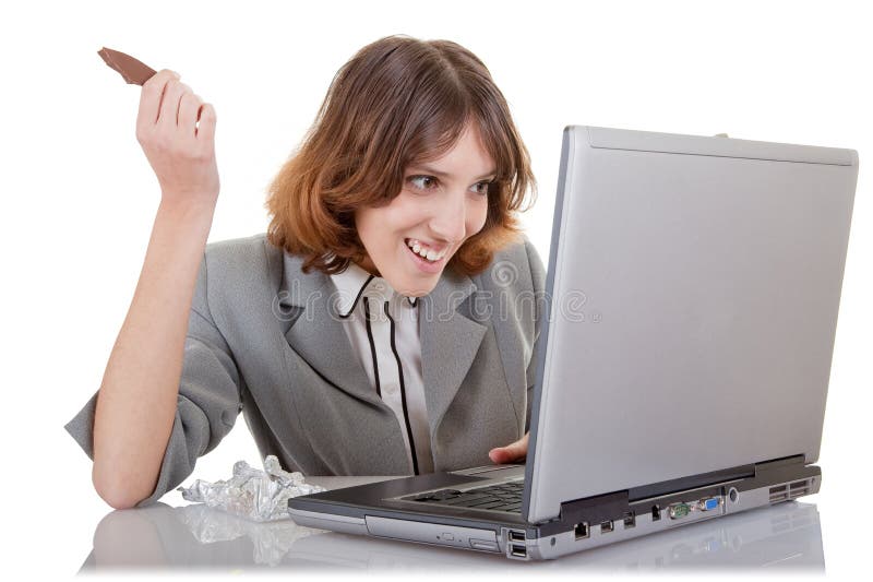 Woman and laptop stock image. Image of horizontal, businesswoman - 11868281