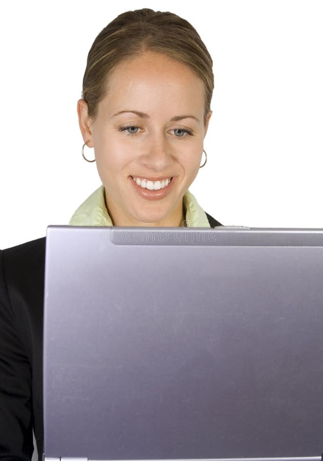 Beautiful Woman with Laptop Stock Image - Image of assured ...