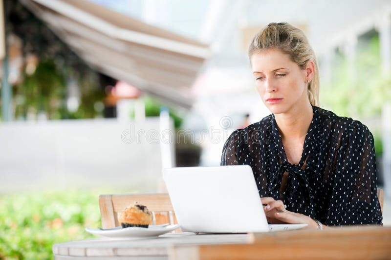Woman with Laptop stock photo. Image of individual, beautiful - 12581146