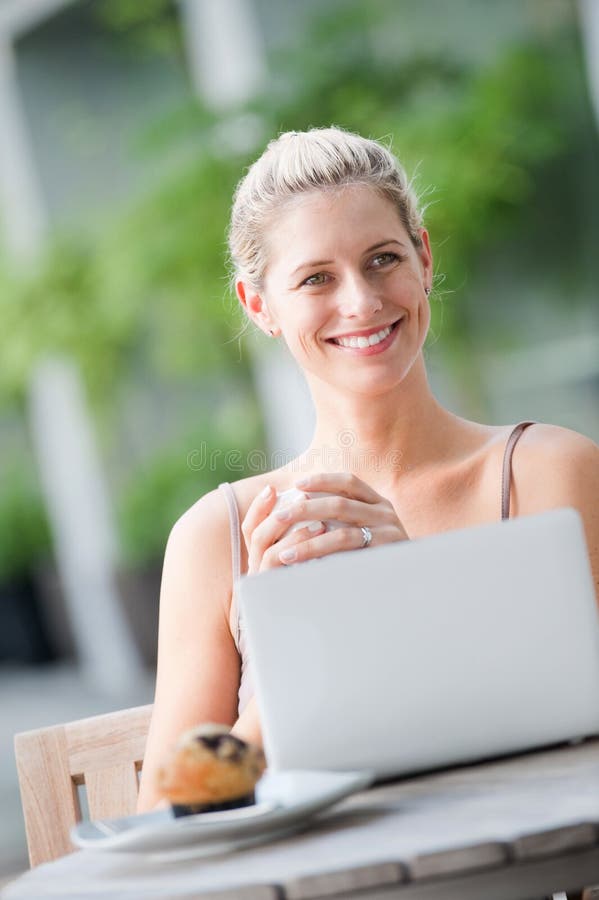 Woman with Laptop stock photo. Image of lady, communication - 12694934