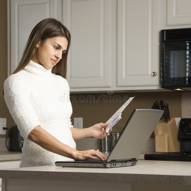 Woman on laptop. stock photo. Image of laptop, office - 2284562