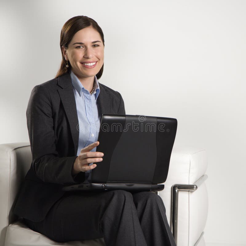 Woman on laptop. stock photo. Image of intelligent, occupations - 2284568