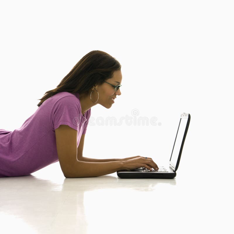 Woman on laptop. stock photo. Image of laptop, office - 2284562