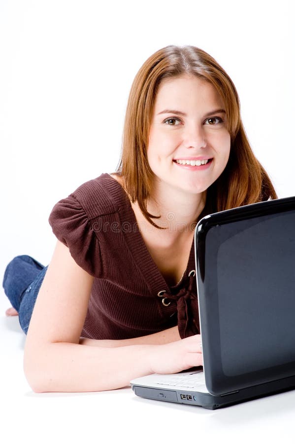 Woman with Laptop stock image. Image of communicate, woman - 4819749