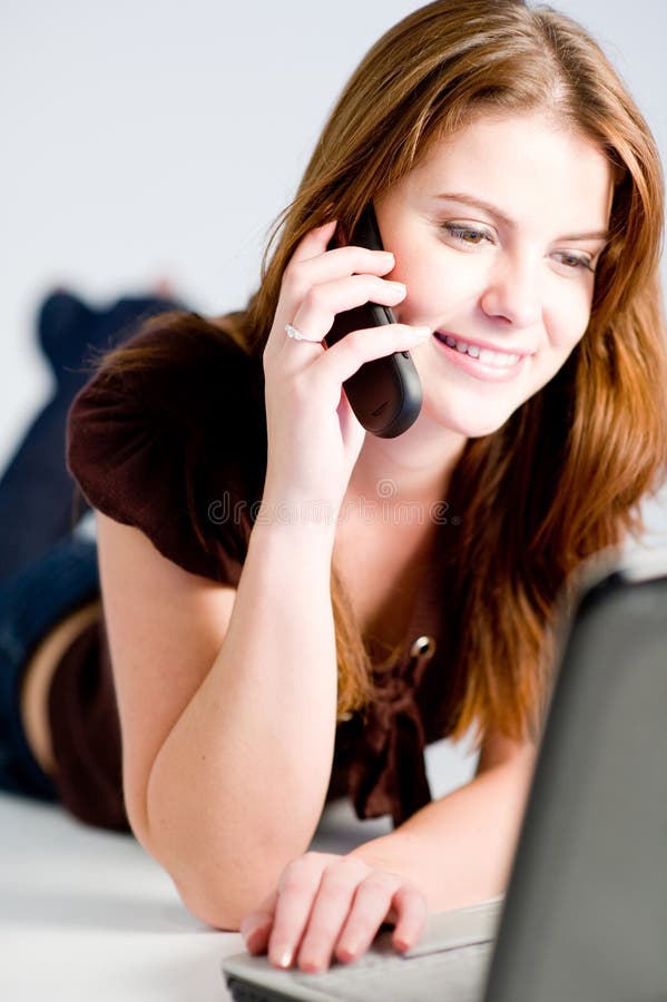 Woman on laptop. stock photo. Image of intelligent, occupations - 2284568