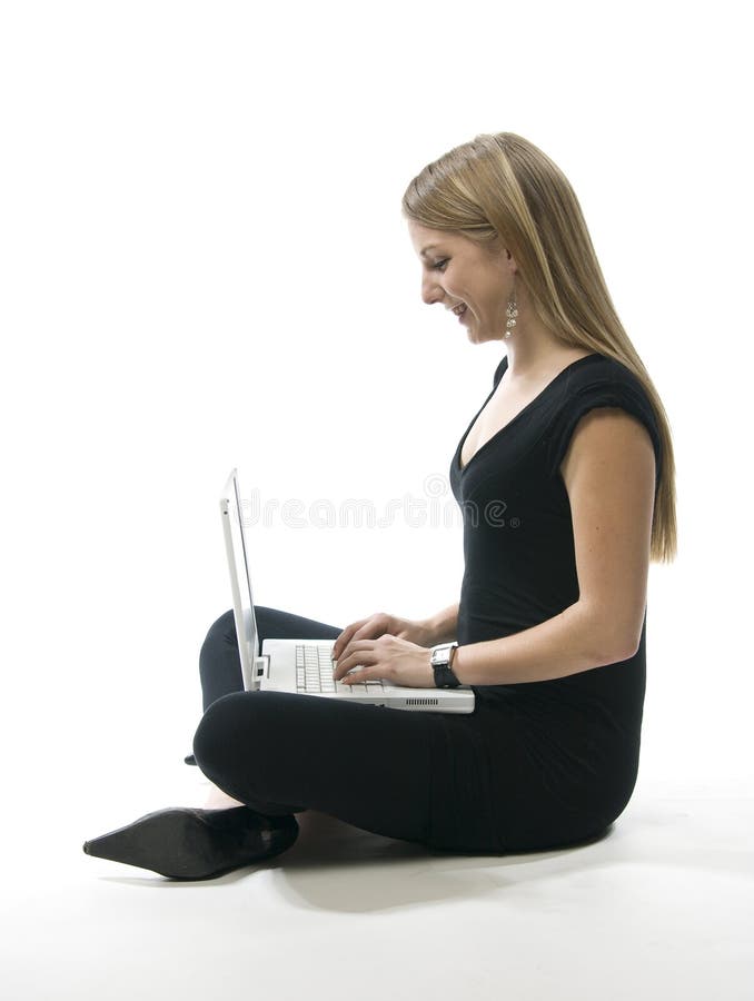 Woman With Laptop Computer Picture. Image: 3406007