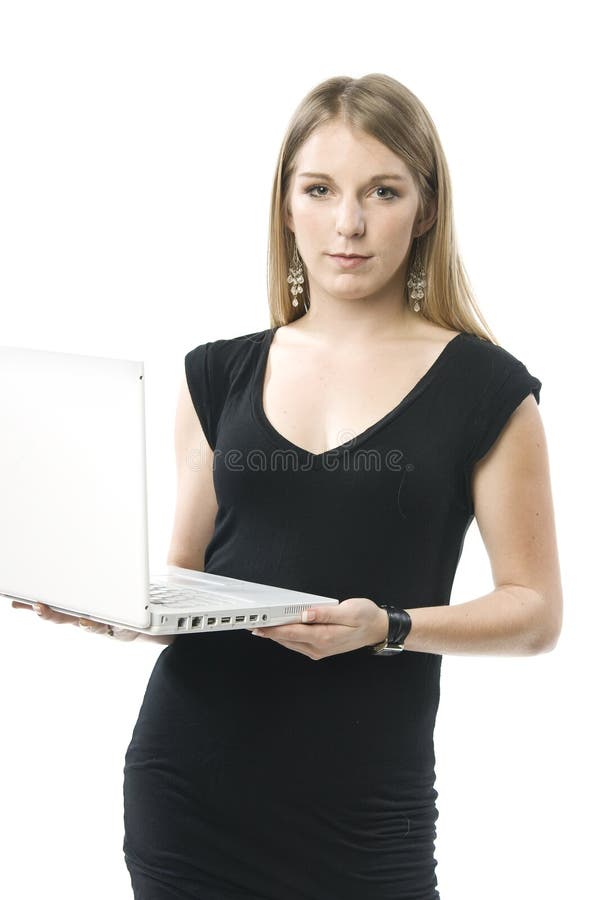 Woman with laptop computer stock photo. Image of business - 3406034