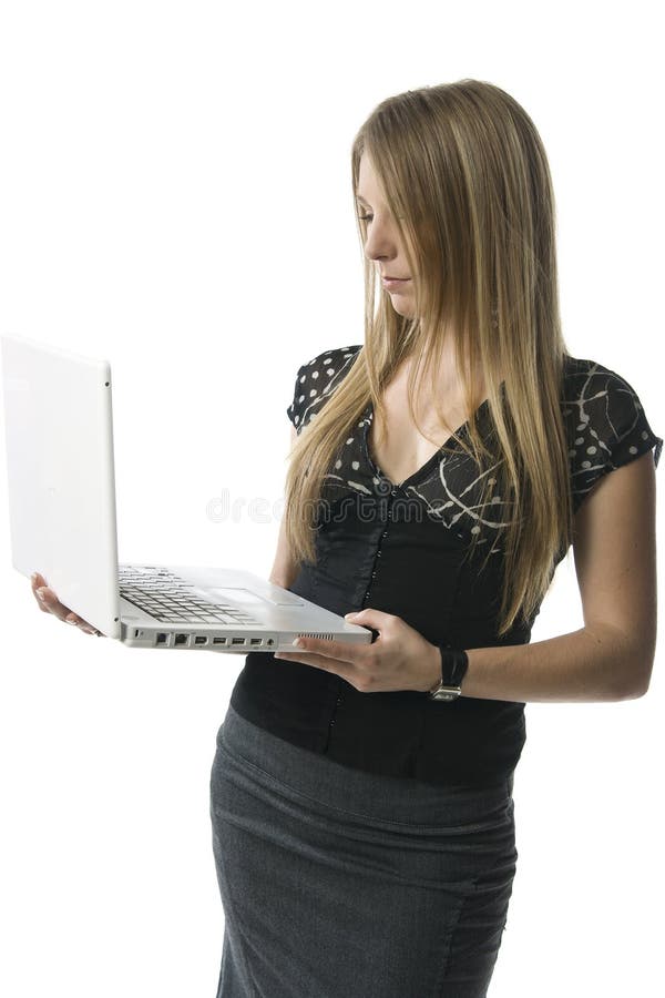 Woman with laptop computer stock photo. Image of career - 3406084