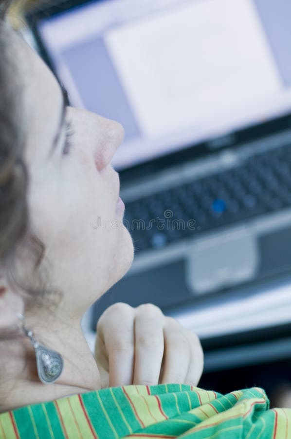 Woman and laptop computer stock photo. Image of caucasian - 4901710