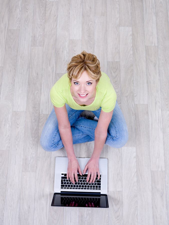 Woman with laptop stock image. Image of relaxed, standing - 22939847
