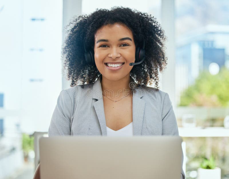 Woman, Laptop or Smile Portrait in Call Center, Customer Support or CRM ... Woman, Laptop or Smile Portrait in Call Center, Customer Support or CRM ...