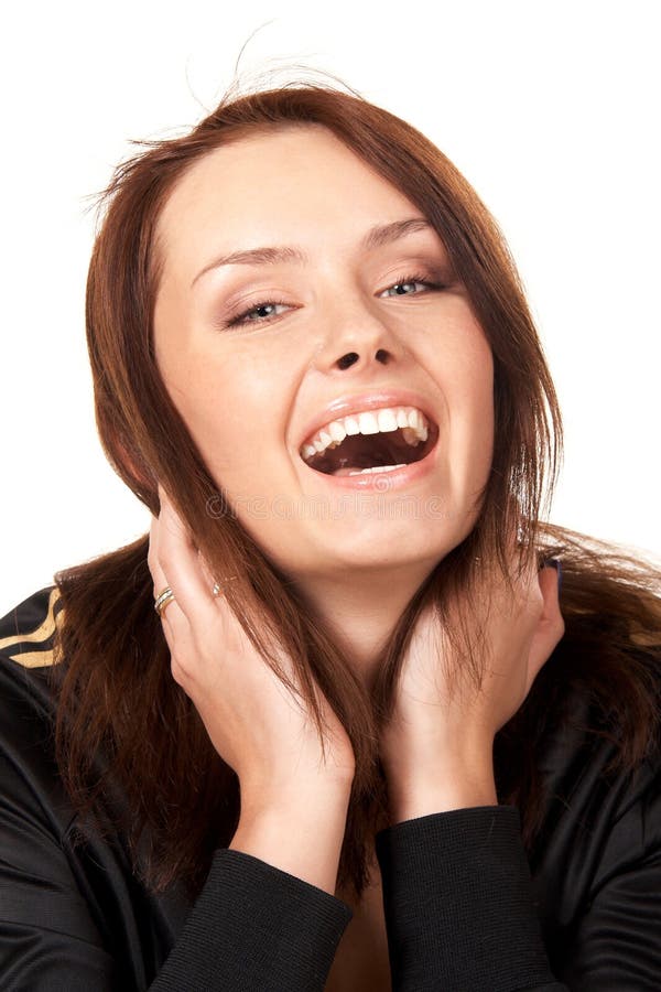 Woman laughing stock image. Image of cute, fashion, happy - 12717215