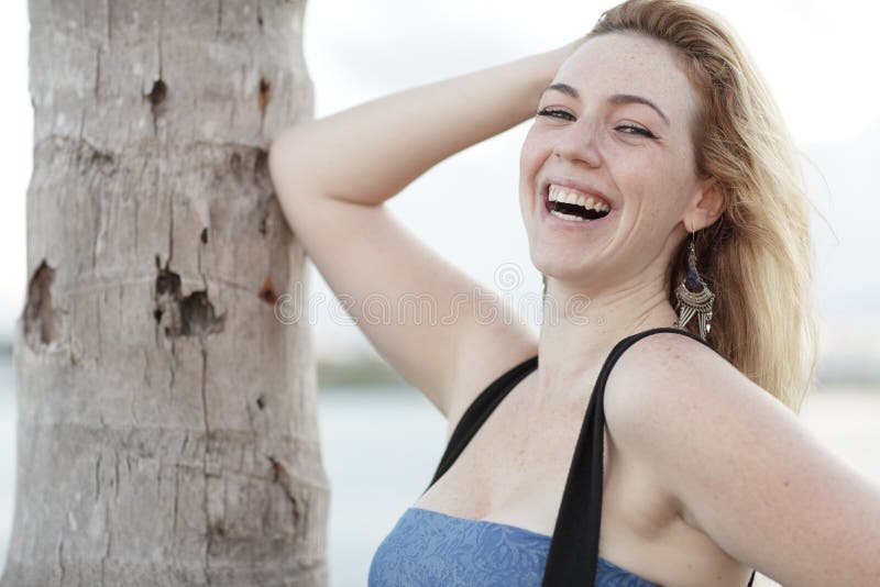 Woman laughing stock photo. Image of human, white, happy - 16848186
