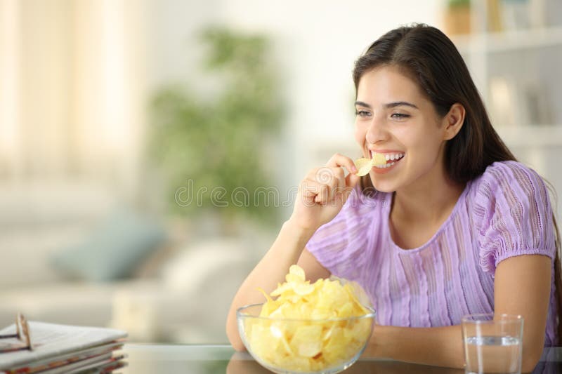 1,036 Lady Eating Potato Chips Stock Photos - Free & Royalty-Free Stock ...