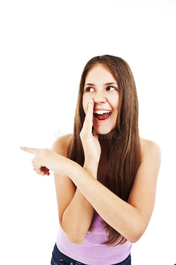Laughing and Pointing Woman Stock Image - Image of lifestyle, caucasian ...