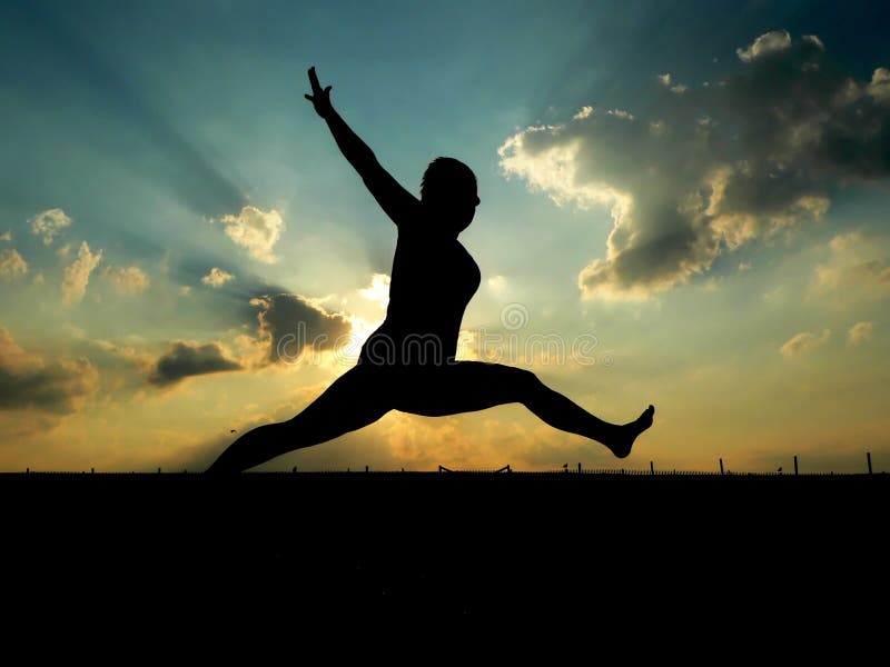 Woman Leaping stock image. Image of young, vacation, beach - 184473