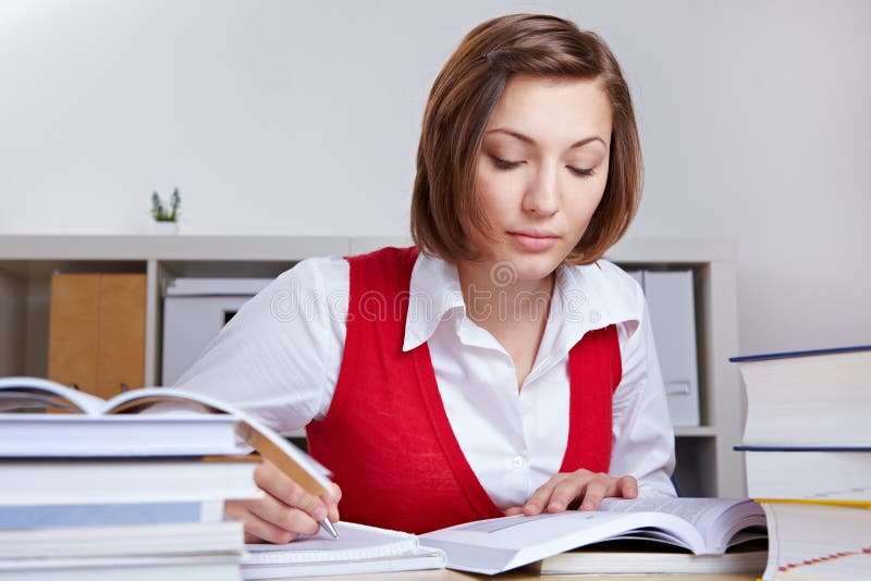 Woman learning for exams stock photo. Image of read, exam - 25119678