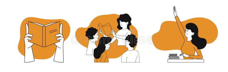 Woman Learning Vector Concept Illustration. Online Education and ...