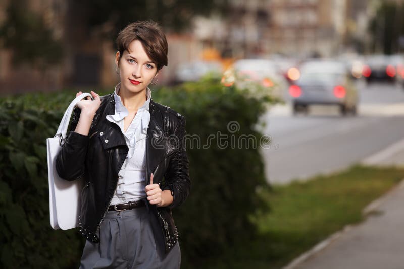Unsuspecting woman stock image. Image of lady, city, shadow - 8731659