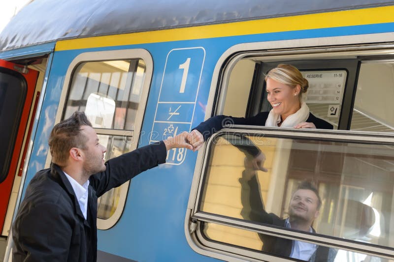 Woman Leaving with Train Man Holding Hand Stock Image - Image of ...