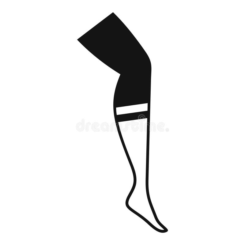 Woman Leg Wearing Compression Stocking Icon Simple Style Stock Vector ...