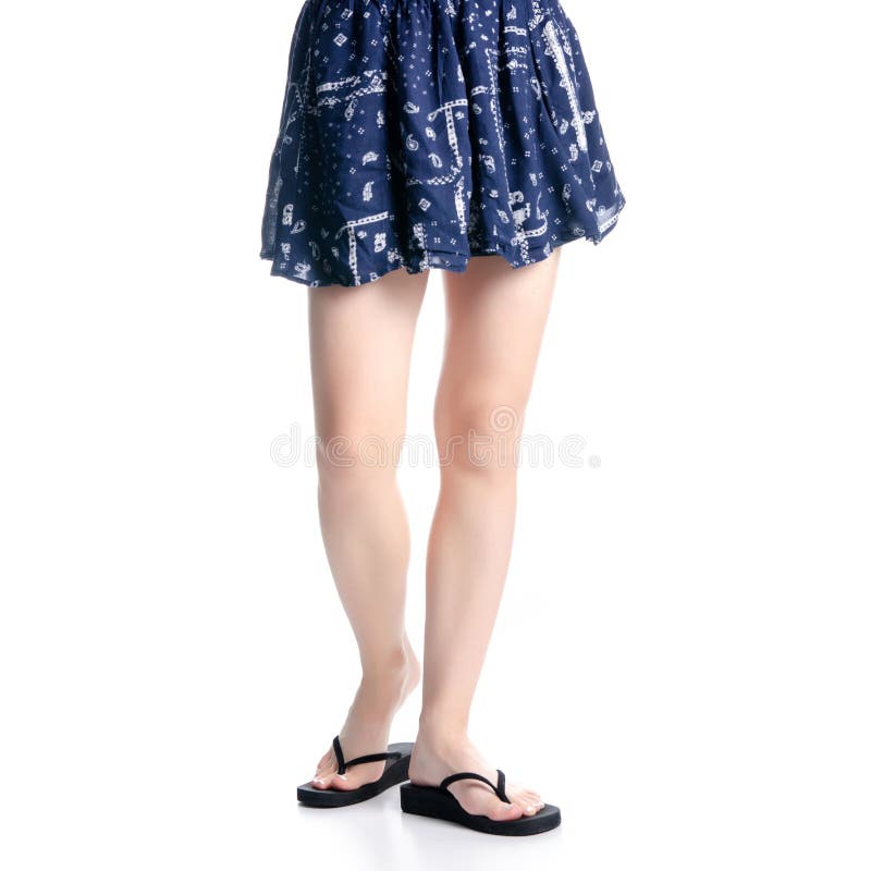 Woman Legs in Black Flip Flops Stock Image - Image of beauty, beach ...