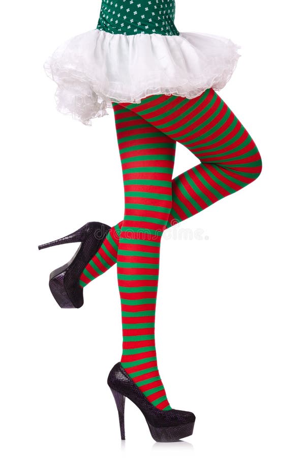 Woman Legs in Striped Stockings Stock Image - Image of hosiery ...