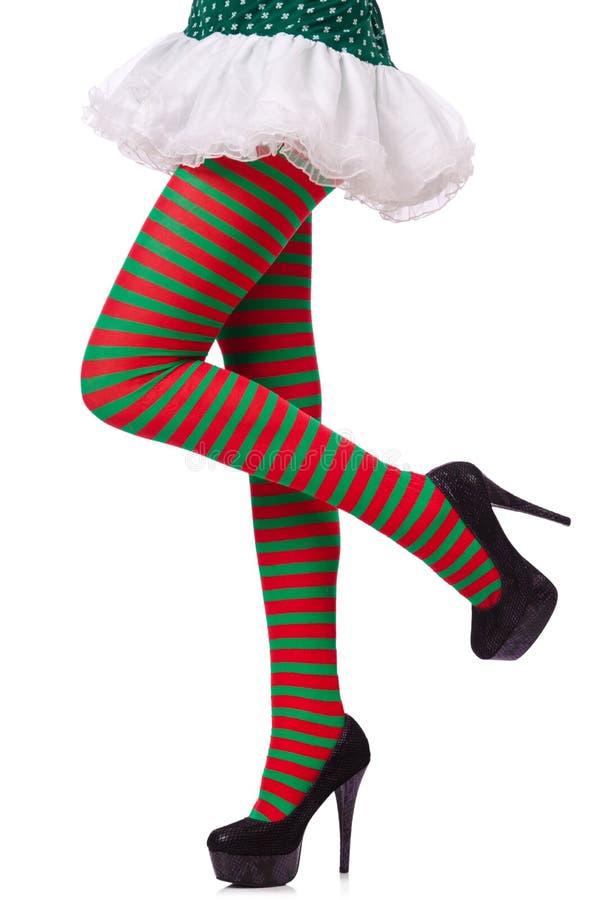 Woman Legs in Striped Stockings Stock Photo - Image of fashion, elegant ...