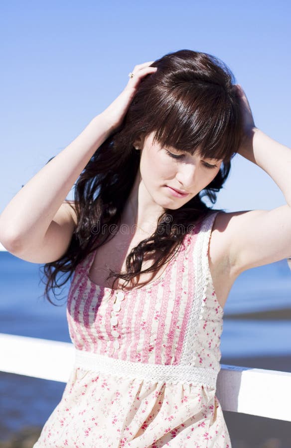 Woman Letting Her Hair Down Stock Image Image Of Getaway Beach