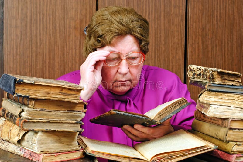 Woman in Library with Religious Books Stock Photo - Image of knowledge ...