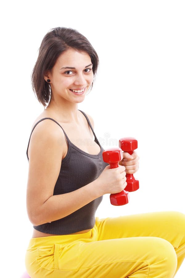 Woman Lifting Dumbbells Stock Image Image Of Caucasian 25352669