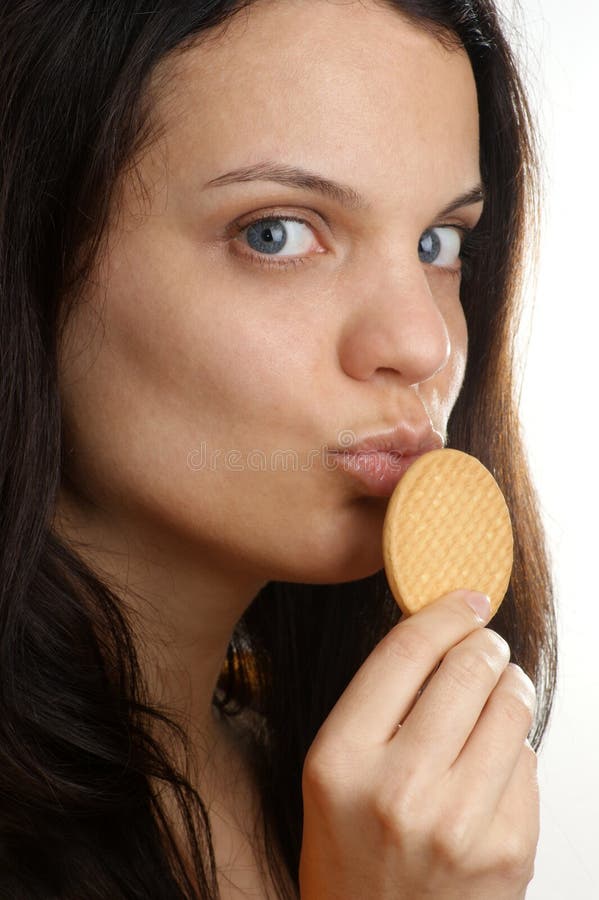 Woman Likes Her Home Made Biscuit Stock Photo - Image of sensuality ...