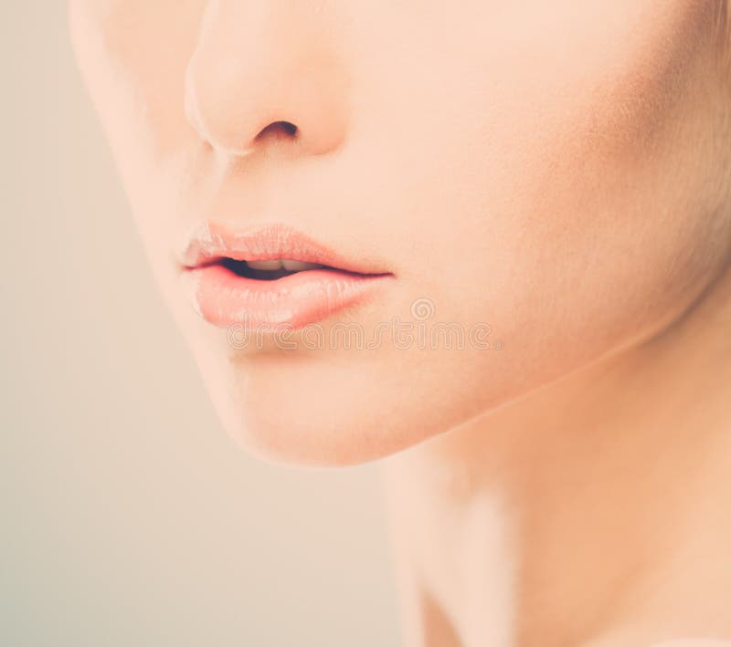 Beautiful Young Woman with Kissing Lips Stock Image - Image of lipstick ...