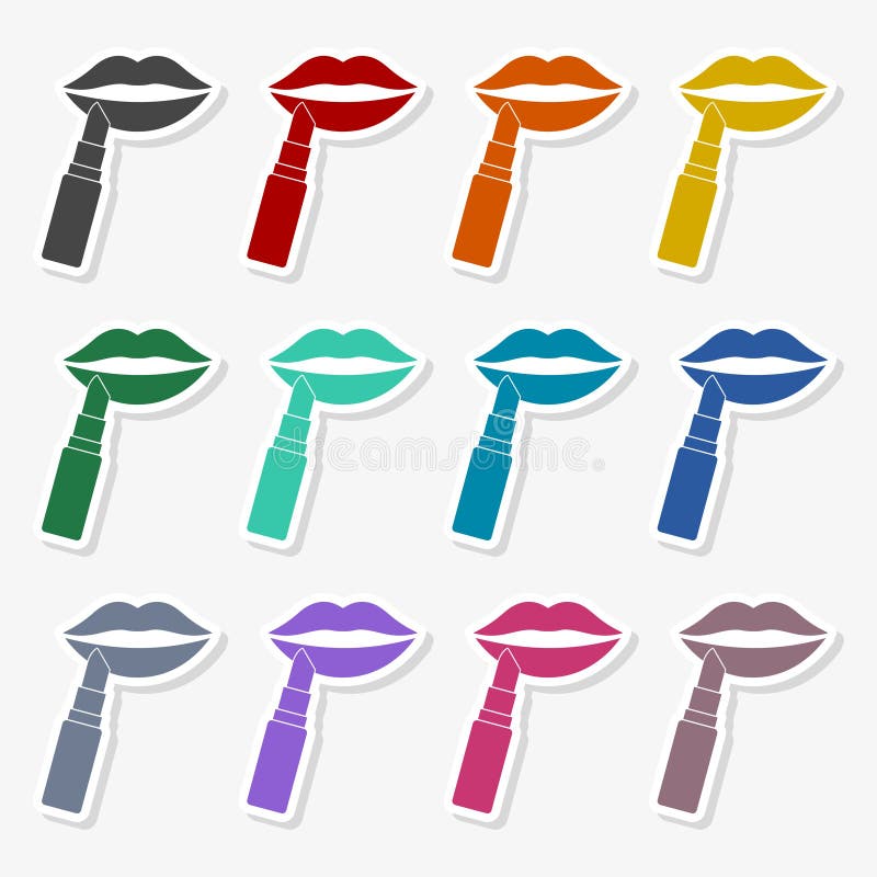 Woman Lips with Lipstick Icon Stock Vector - Illustration of adult ...