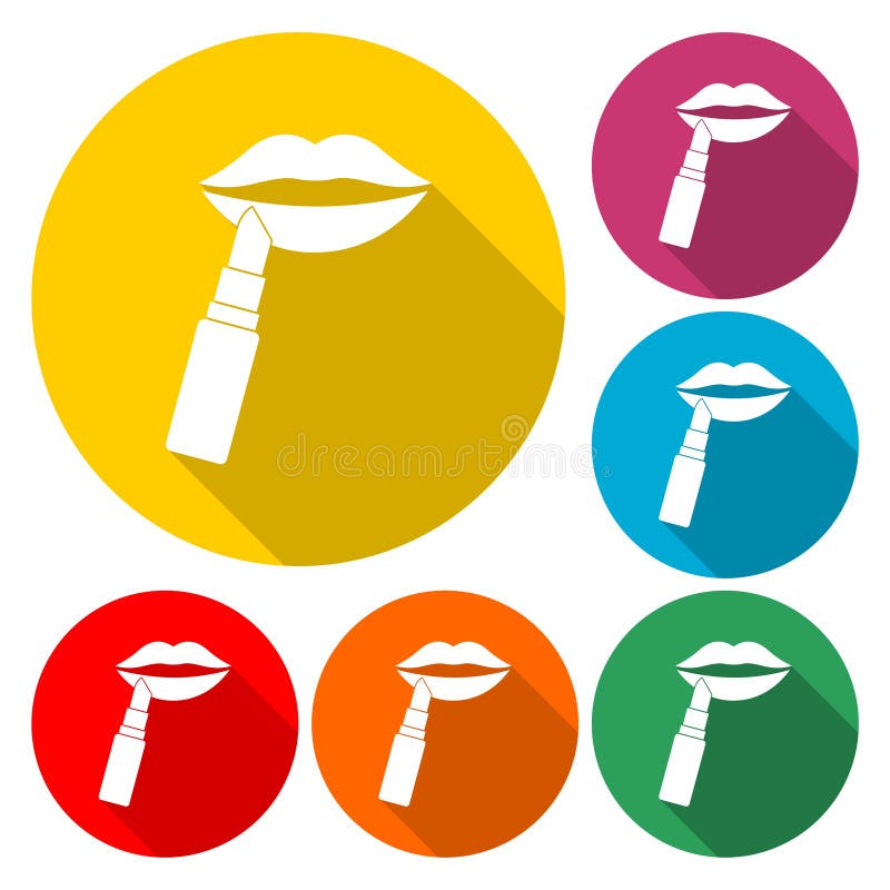Woman Lips with Lipstick Icon Stock Vector - Illustration of kissing ...
