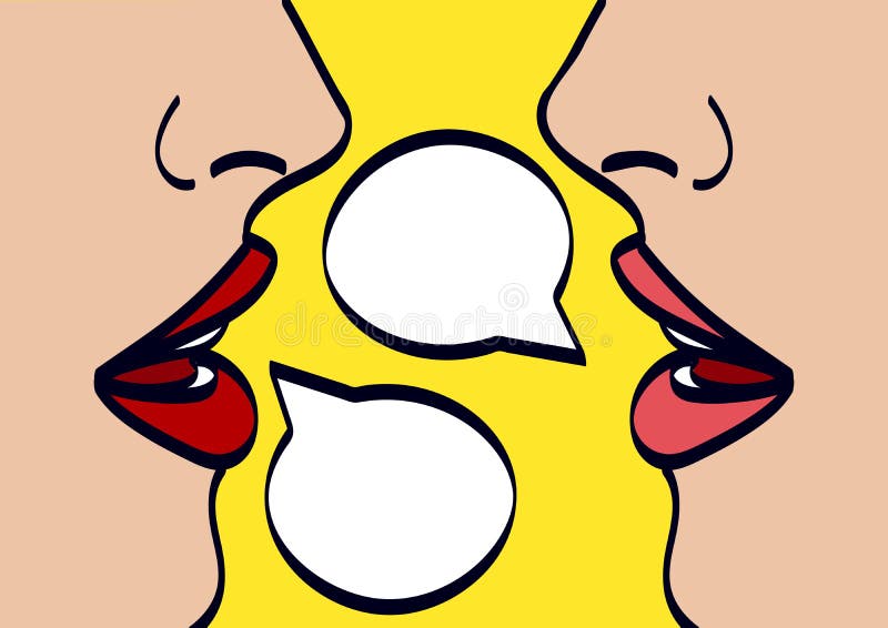 Lips with a talk bubble stock vector. Illustration of drawings - 18512683