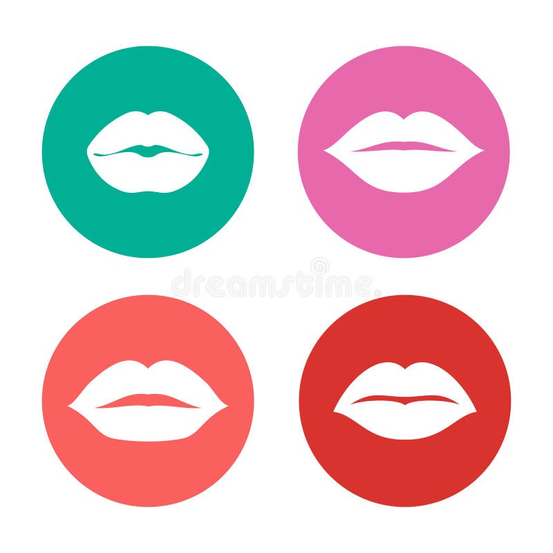 Woman Lips Vector Icons Set Stock Vector - Illustration of girl, lips ...