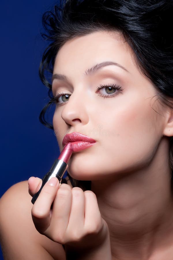 Woman and Lipstick stock photo. Image of portrait, fashion - 10547686