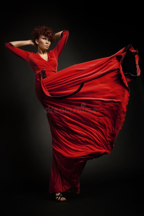 Woman in long dress stock photo. Image of dance, posing - 36548048