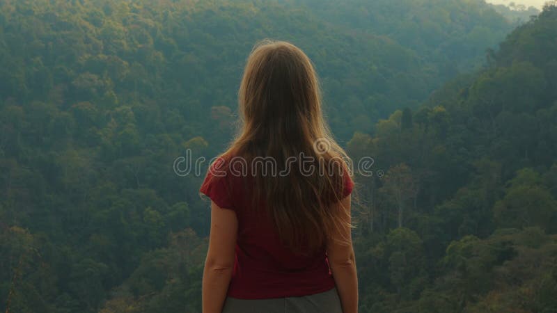 Woman with Long Hair Stands on Stock Image - Image of asia, pretty ...