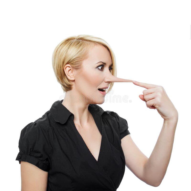 Woman with long nose stock image. Image of falsehood - 35563289