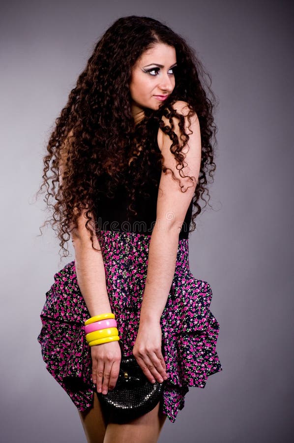 Woman with Long Ringlets Hair Stock Photo - Image of curly, beauty ...