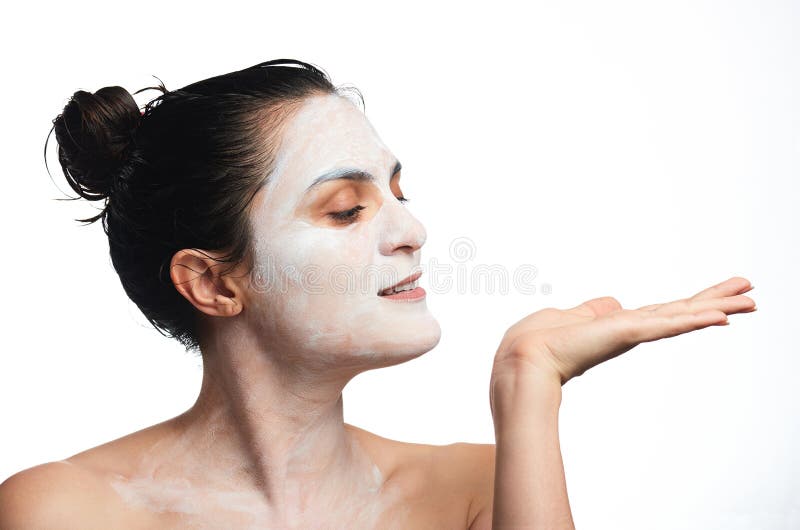Woman look at hand stock image. Image of health, cosmetics - 78349971